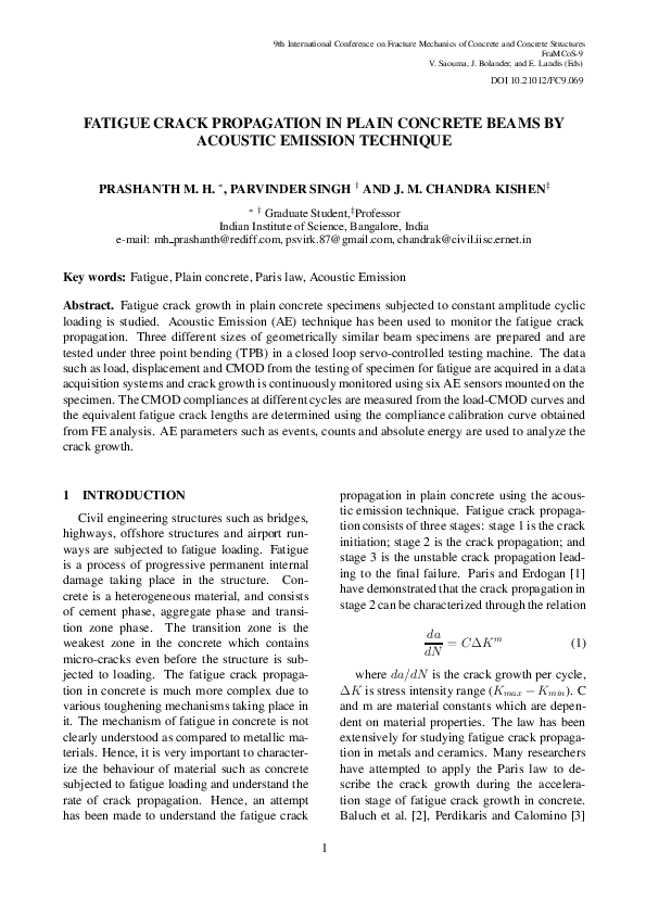 (PDF) Fatigue Crack Propagation in Plain Concrete Beams by Acoustic ...