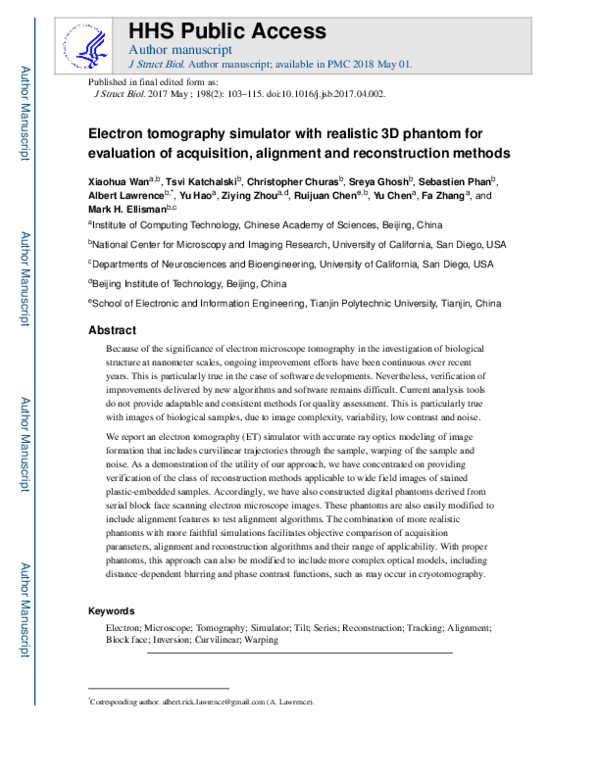 (PDF) Electron tomography simulator with realistic 3D phantom for evaluation of acquisition ...