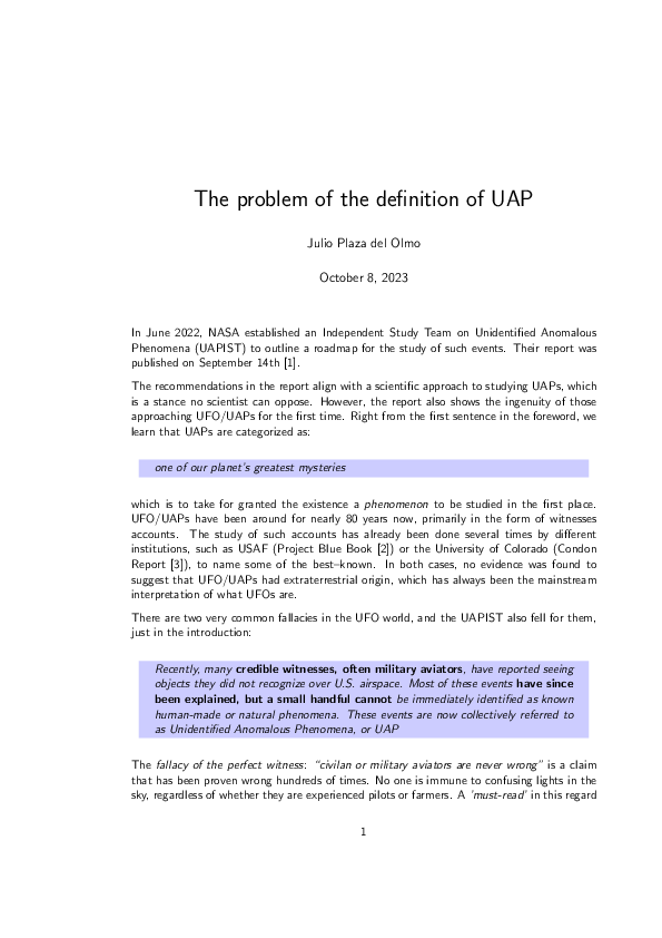 (PDF) The problem of the definition of UAP