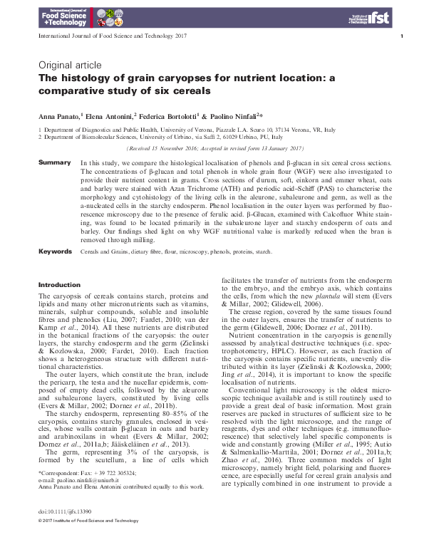 (PDF) The histology of grain caryopses for nutrient location: a ...