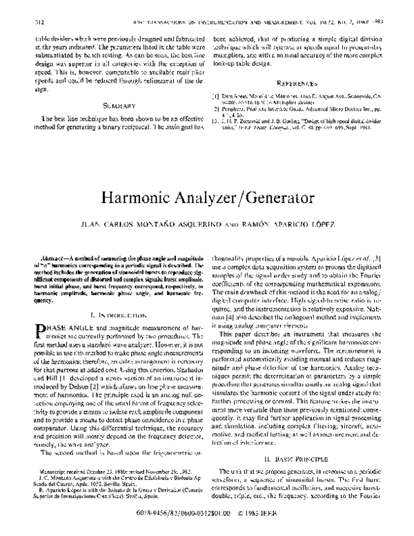 (PDF) Harmonic Analyzer/Generator