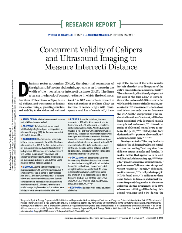 (PDF) Concurrent Validity of Calipers and Ultrasound Imaging to Measure ...