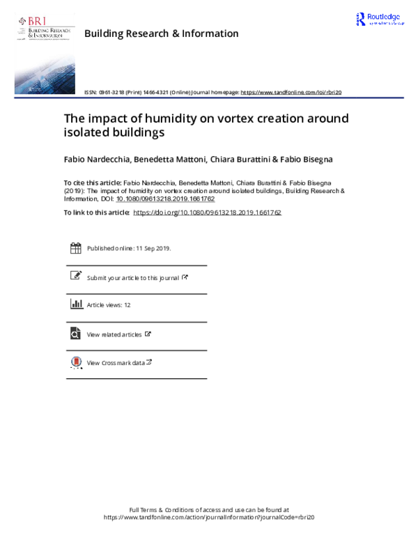 (PDF) The impact of humidity on vortex creation around isolated ...