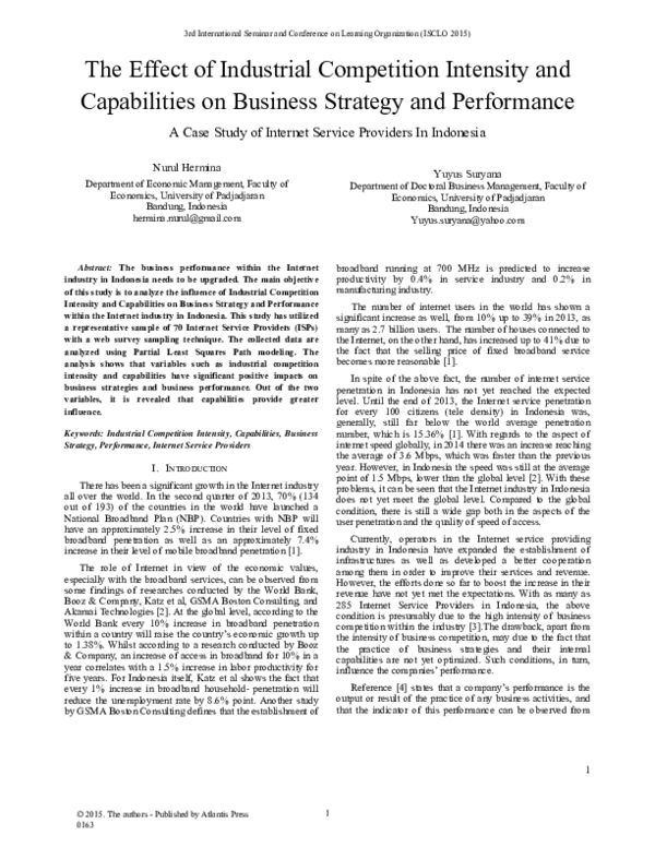 (PDF) The Effect of Industrial Competition Intensity and Capabilities ...