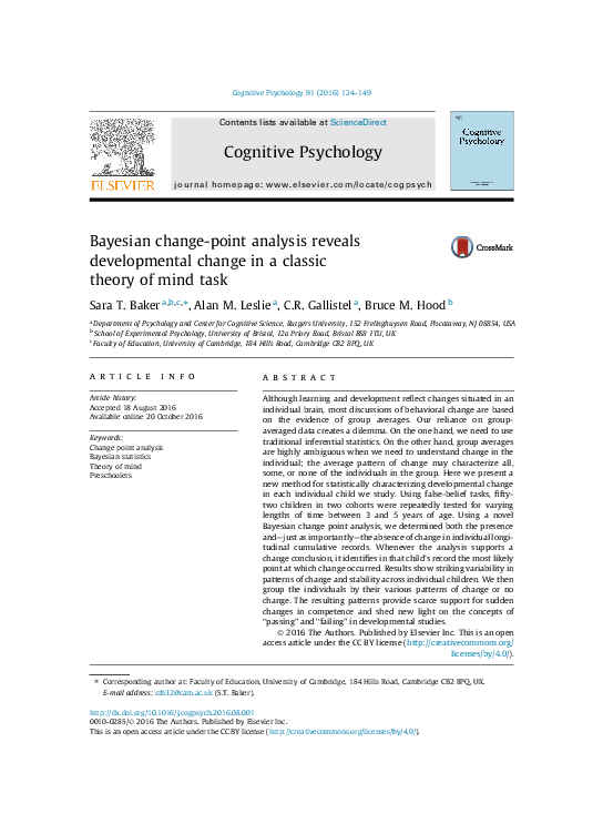 (PDF) Bayesian change-point analysis reveals developmental change in a ...