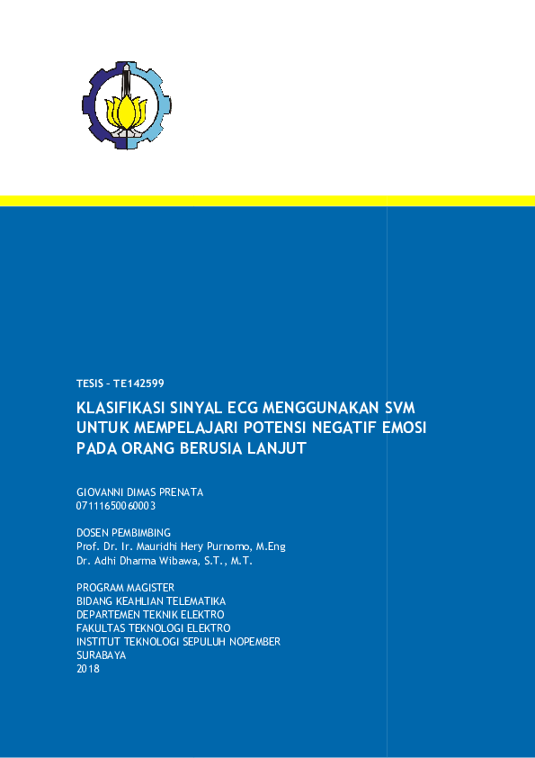 (PDF) Klasifikasi Sinyal ECG Menggunakan SVM Untuk Mempelajari Potensi Negatif Emosi Pada Orang ...