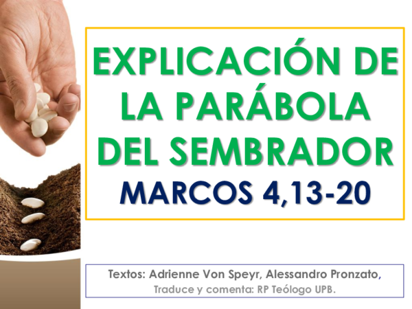 (PDF) EXPLICACIÓN DE LA PARÁBOLA DEL SEMBRADOR