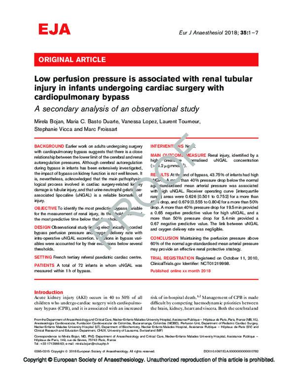 (PDF) Low perfusion pressure is associated with renal tubular injury in ...