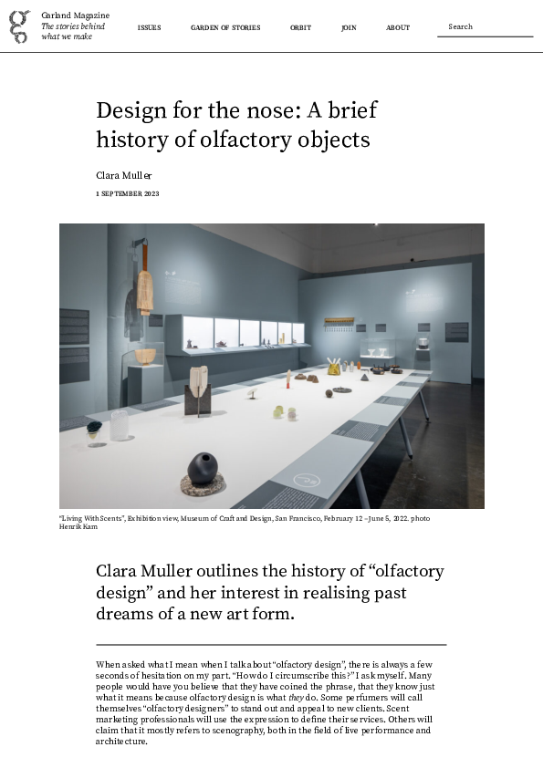 (PDF) Design for the nose: A brief history of olfactory objects