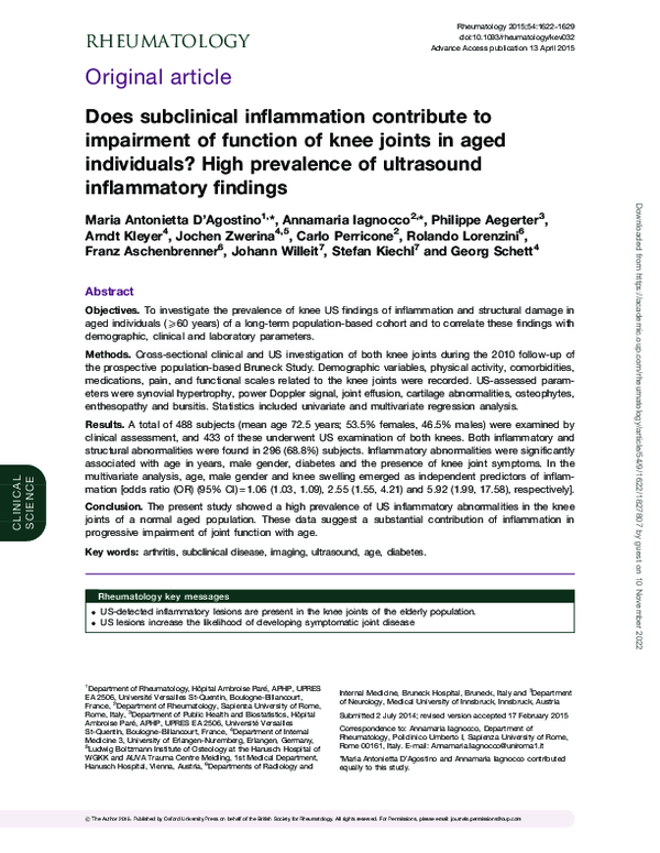 (PDF) Does subclinical inflammation contribute to impairment of ...