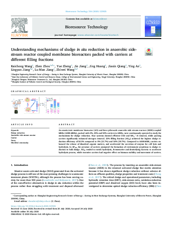 (PDF) Understanding mechanisms of sludge in situ reduction in anaerobic ...