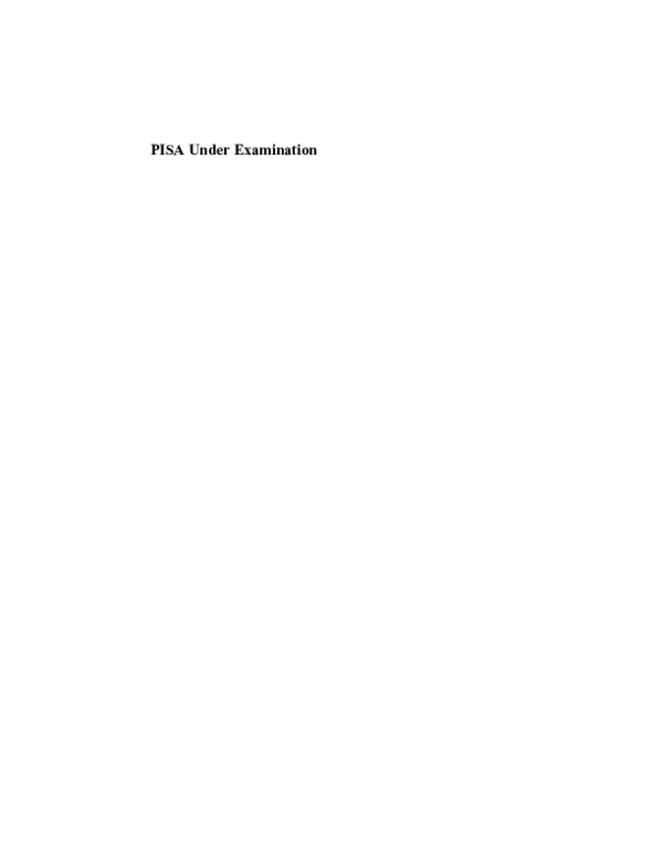 (PDF) Pisa Under Examination
