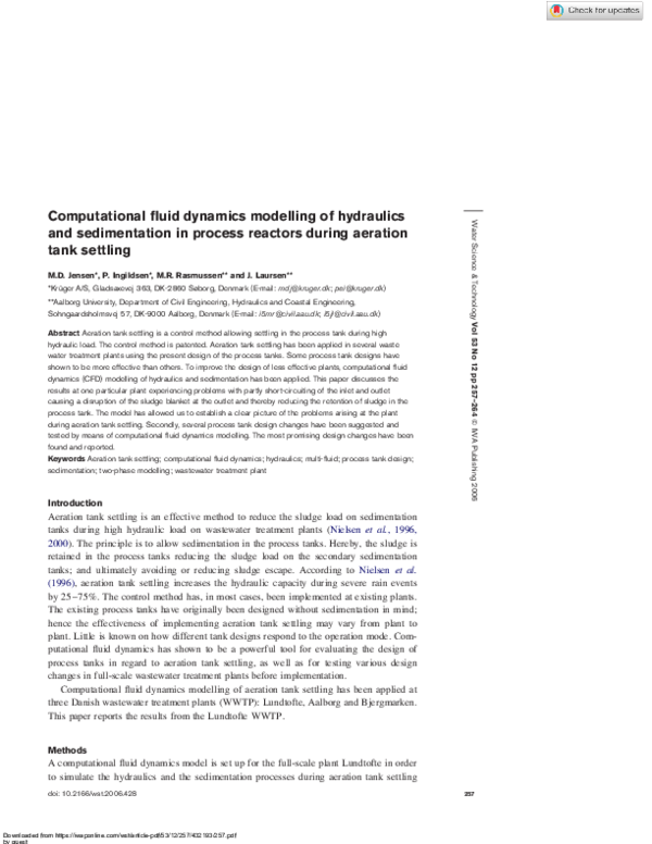(PDF) Computational fluid dynamics modelling of hydraulics and sedimentation in process reactors ...