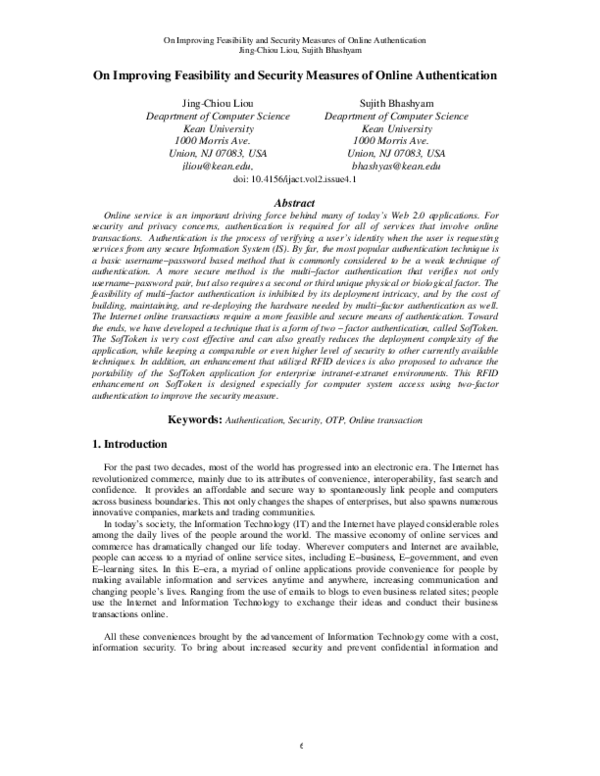 Pdf On Improving Feasibility And Security Measures Of Online