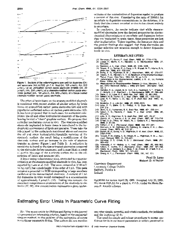 Pdf Estimating Error Limits In Parametric Curve Fitting