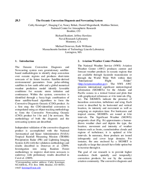 (PDF) The Oceanic Convection Diagnosis and Nowcasting System
