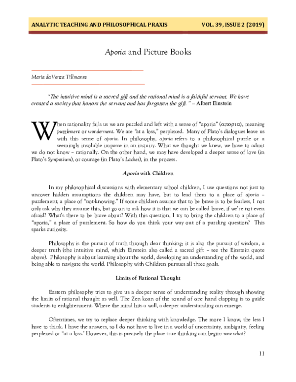 (PDF) Aporia and Picture Books