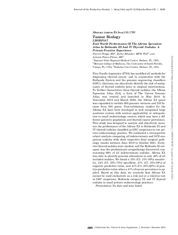 (PDF) LBODP107 Real World Performance Of The Afirma Xpression Atlas In ...