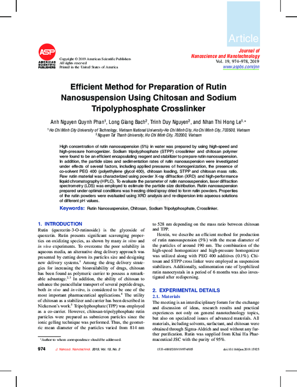 (PDF) Efficient Method for Preparation of Rutin Nanosuspension Using ...