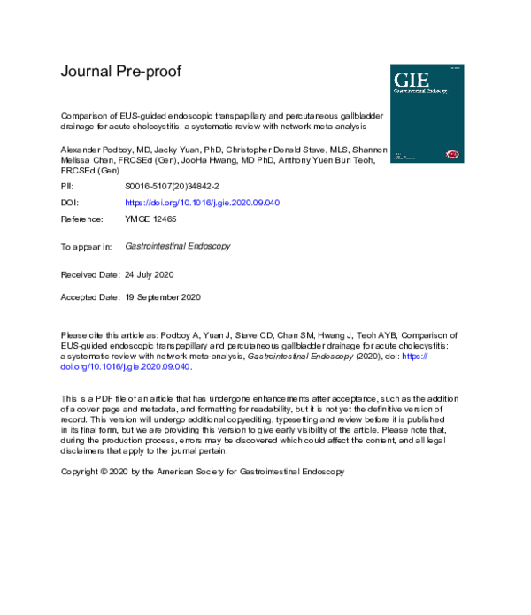 (PDF) Comparison of EUS-guided endoscopic transpapillary and ...