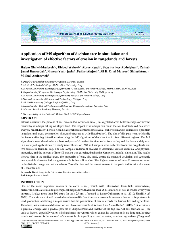 (PDF) Application of M5 algorithm of decision tree in simulation and investigation of effective ...