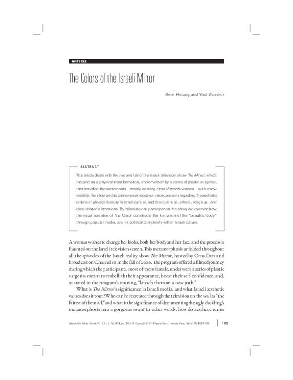 (PDF) The Colors of the Israeli Mirror