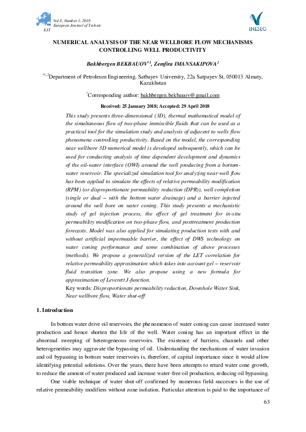 (PDF) Numerical Analysis of the Near Wellbore Flow Mechanisms ...