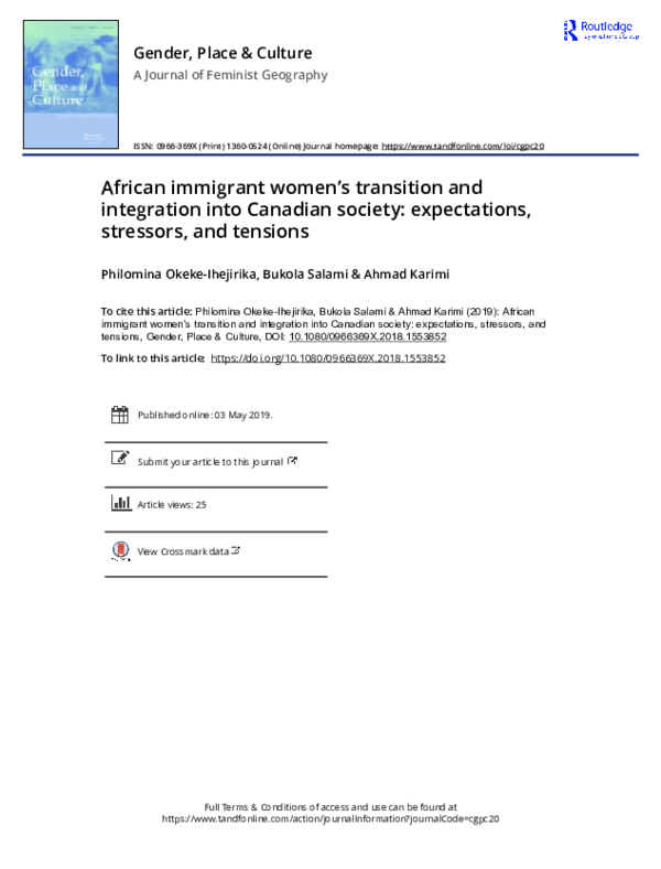 (PDF) African immigrant women’s transition and integration into ...