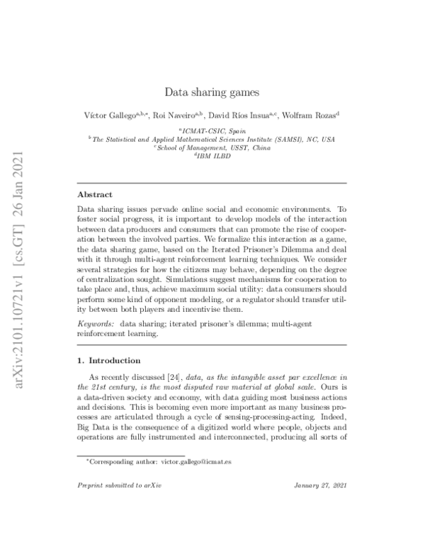 (PDF) Data sharing games