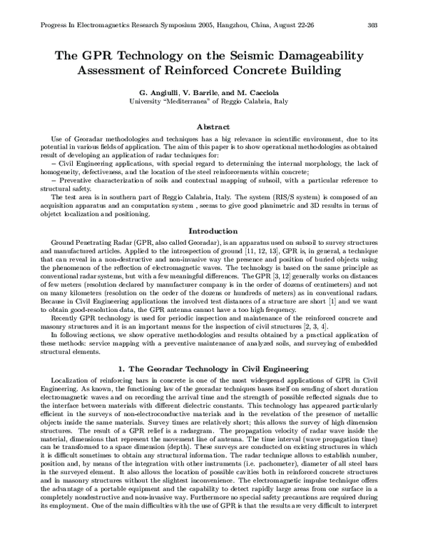 (PDF) The GPR Technology on the Seisimic Damageability Assessment of Reinforced Concrete Building