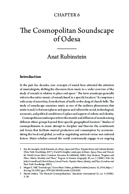 (PDF) The Cosmopolitan Soundscape of Odesa