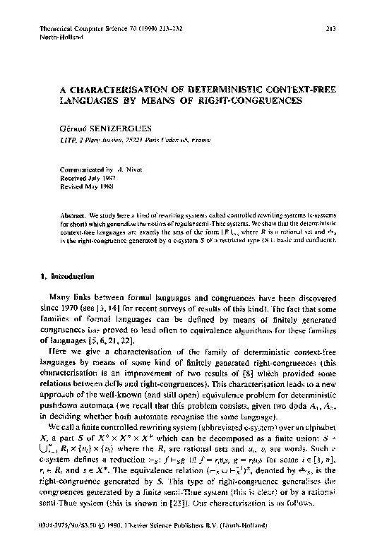 (PDF) A characterisation of deterministic context-free languages by ...