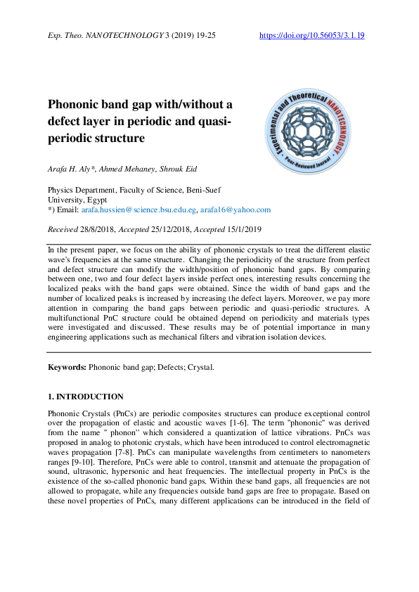 (PDF) Phononic band gap with/without a defect layer in periodic and quasi-periodic structure