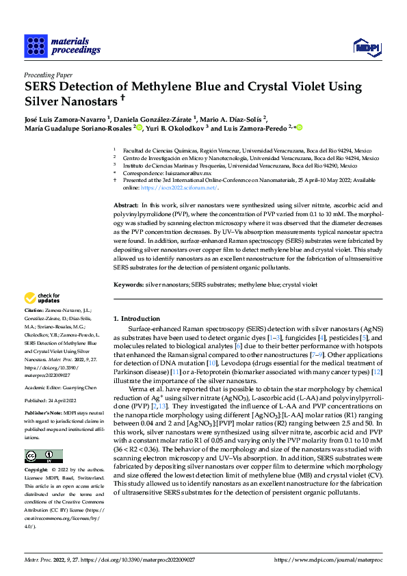 (PDF) SERS Detection of Methylene Blue and Crystal Violet Using Silver ...