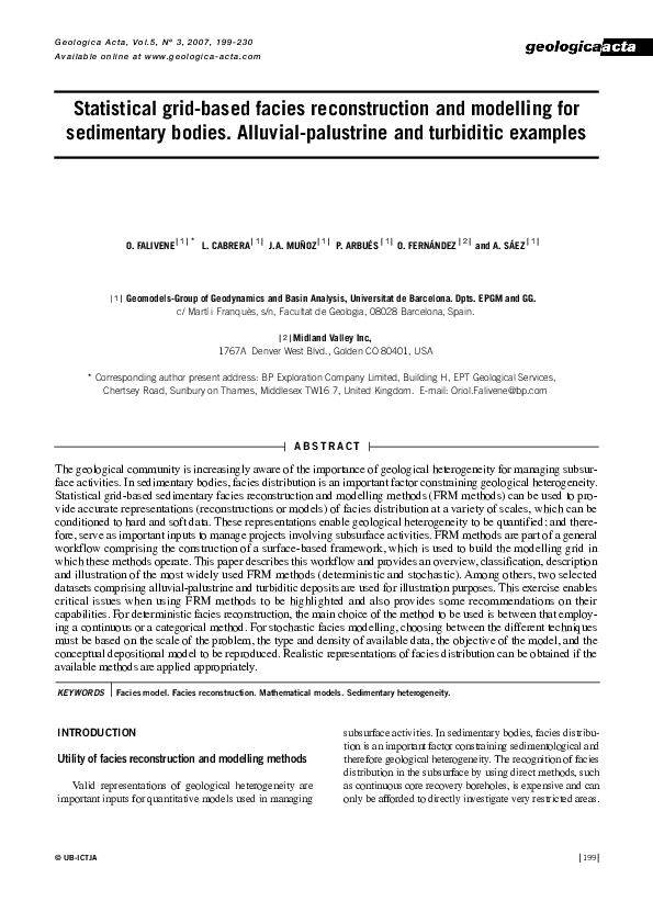 (PDF) Statistical grid-based facies reconstruction and modelling for sedimentary bodies ...