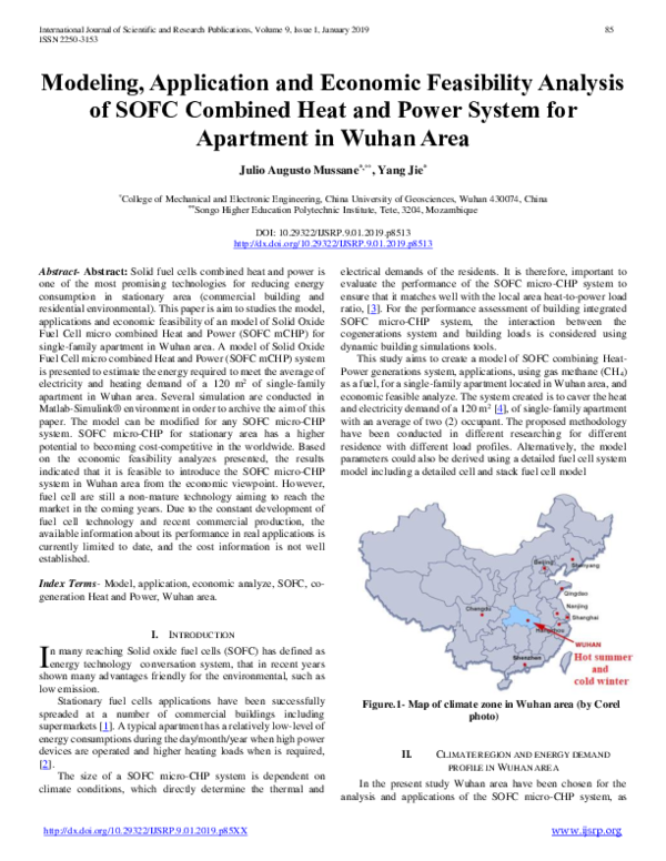 (PDF) Modeling, Application and Economic Feasibility Analysis of SOFC Combined Heat and Power ...