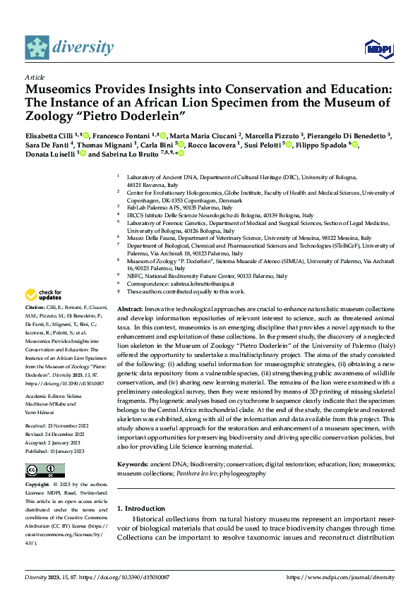 (PDF) Museomics Provides Insights into Conservation and Education: The ...