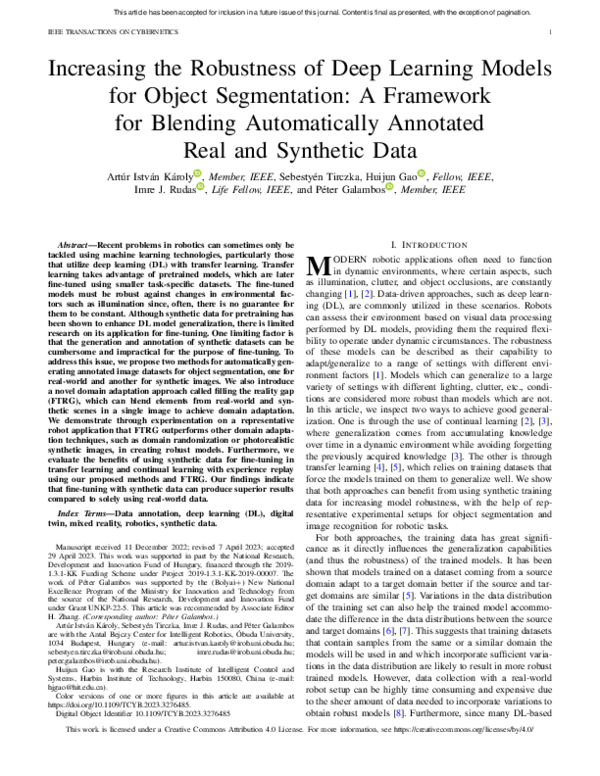 Pdf Increasing The Robustness Of Deep Learning Models For Object