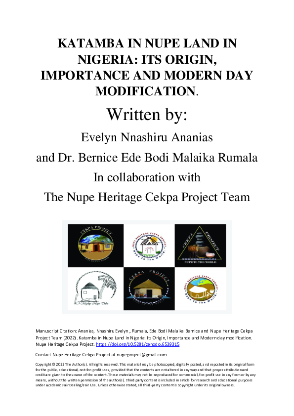 (PDF) Katamba in Nupe Land in Nigeria: Its Origin, Importance and ...