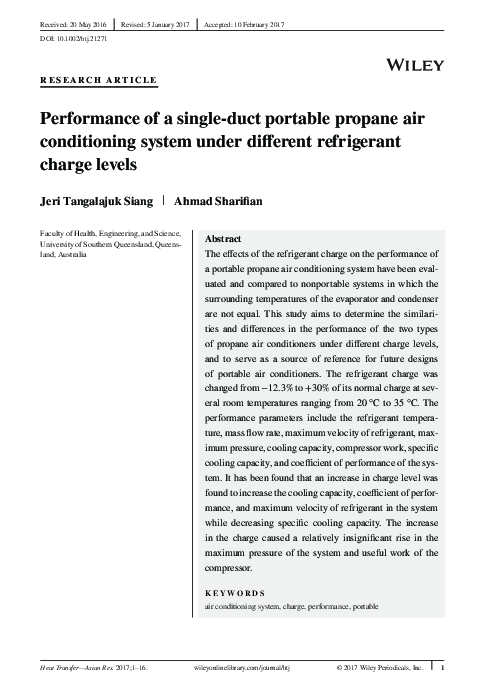 (PDF) Performance of a single-duct portable propane air conditioning ...