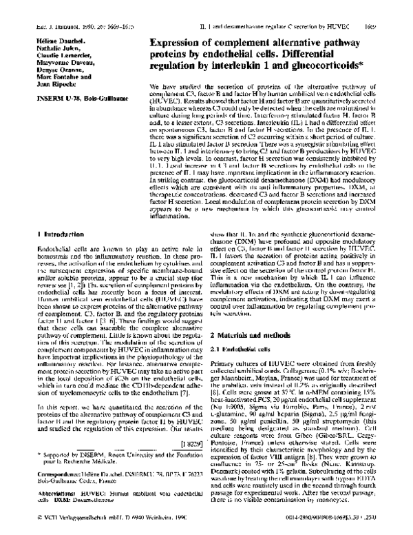 (PDF) Expression of the complement alternative pathway by human ...