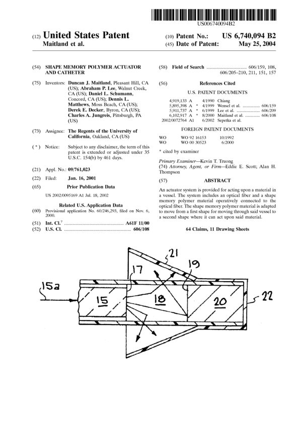 (PDF) Shape memory polymer actuator and catheter