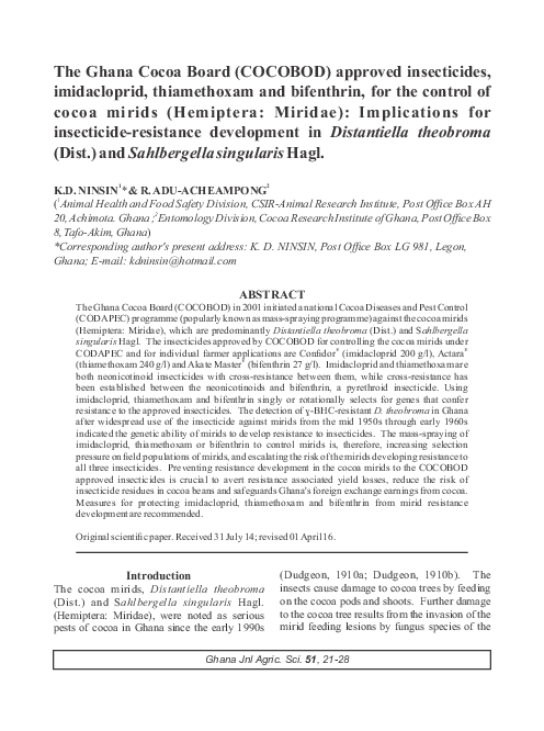 (PDF) The Ghana Cocoa Board (COCOBOD) approved insecticides ...