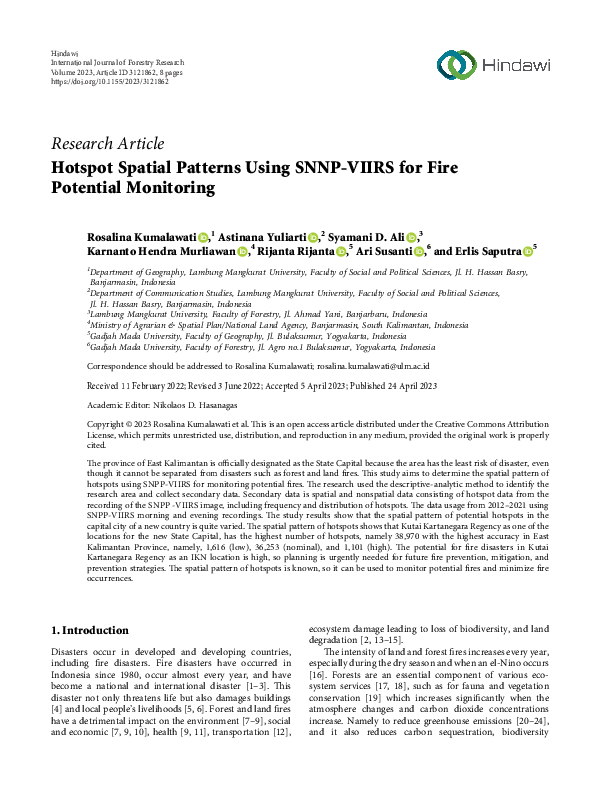 (PDF) Hotspot Spatial Patterns Using SNNP-VIIRS for Fire Potential Monitoring