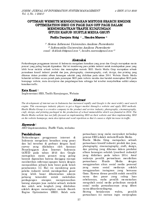 (PDF) Optimasi Website Menggunakan Metode Search Engine Optimization ...
