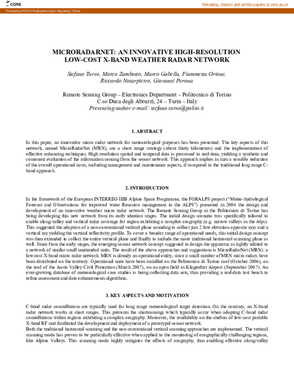 (PDF) MicroRadarNet: an innovative high-resolution low-cost x-band ...