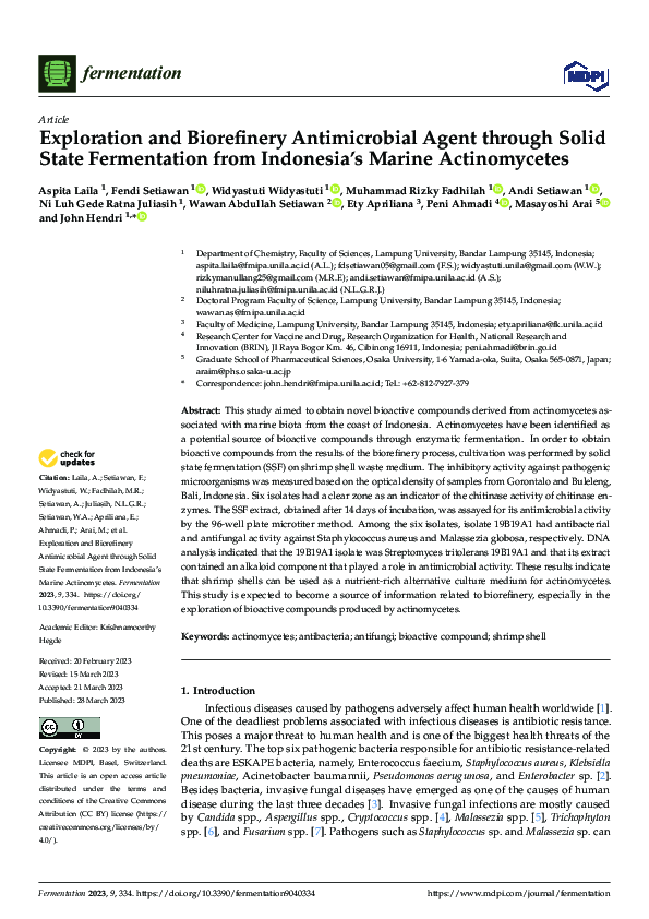 (PDF) Exploration and Biorefinery Antimicrobial Agent through Solid ...
