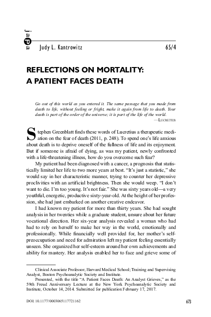 (PDF) Reflections On Mortality: A Patient Faces Death