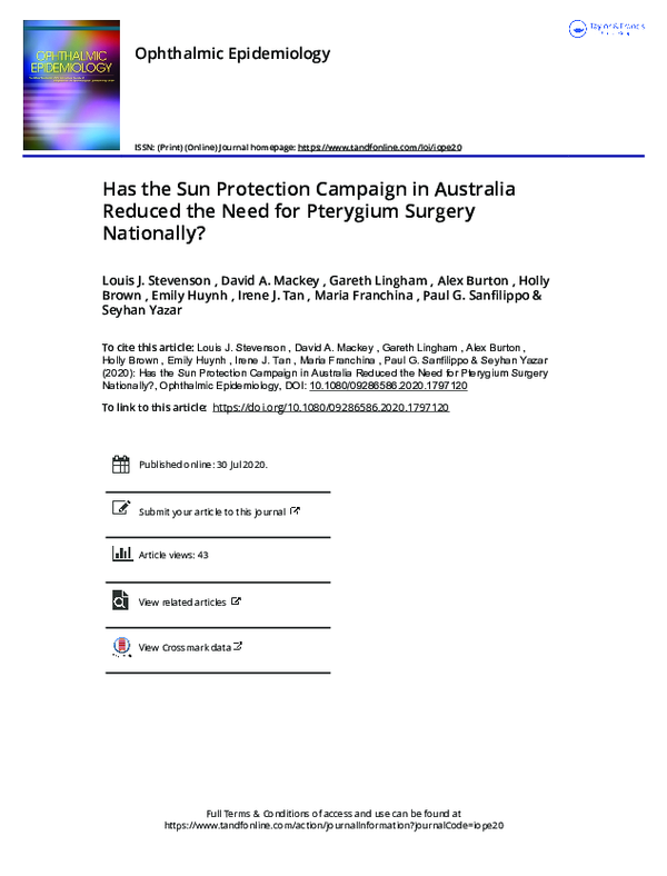 (PDF) Has the Sun Protection Campaign in Australia Reduced the Need for ...