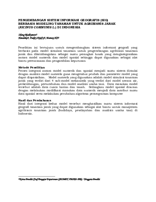 (PDF) Pengembangan sistem informasi geografis (sig) berbasis modeling ...